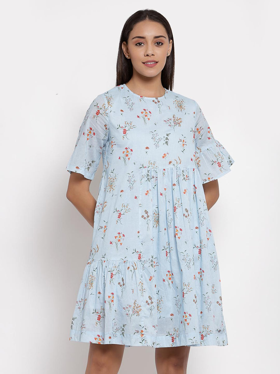 Blue Cut Panel Dress | Ayro Lane